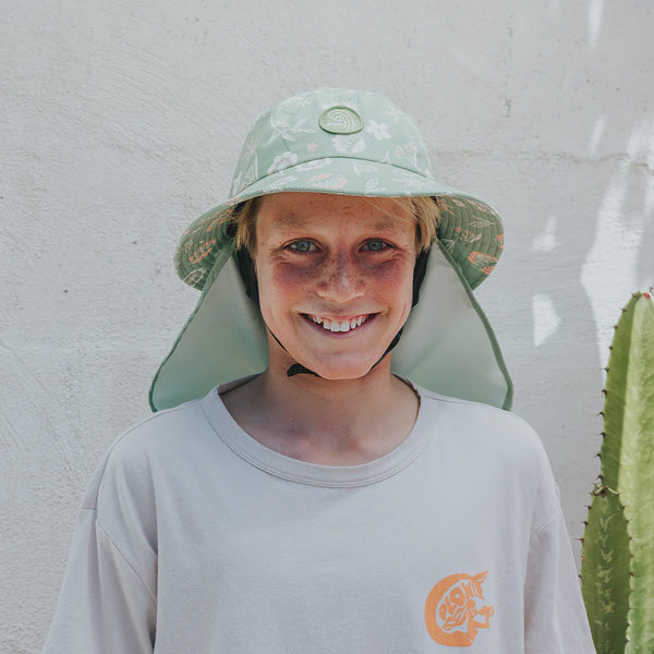 Gumnut Green Floral Surf Hat - Hollow Surf Shop